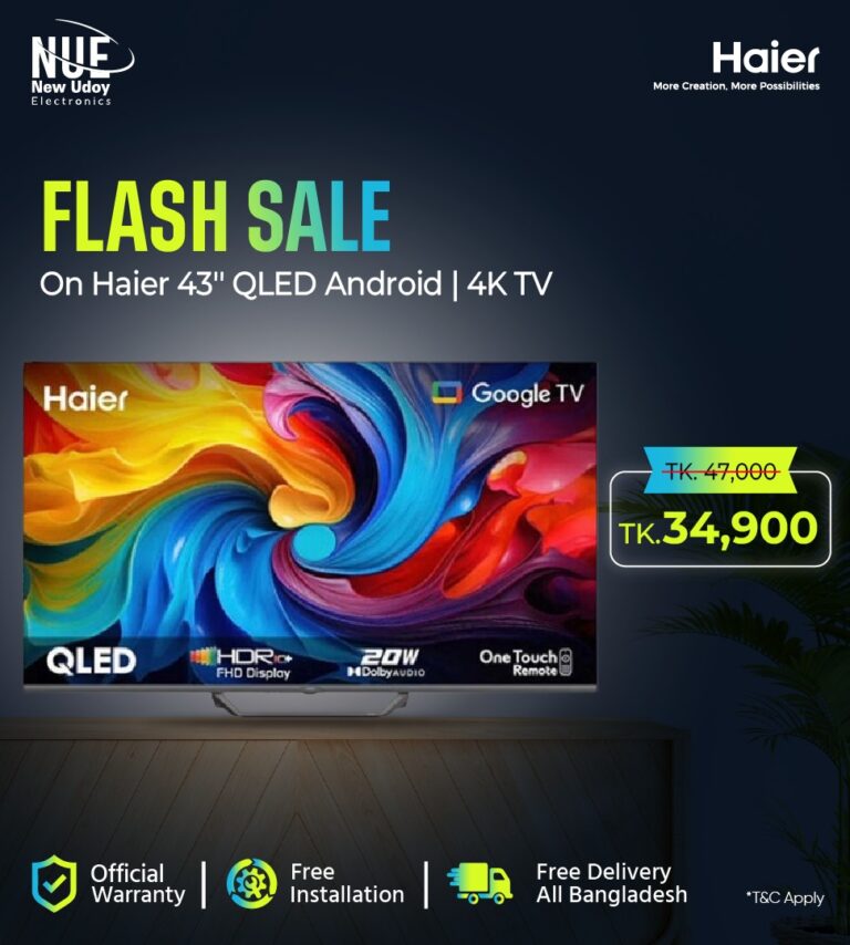 Haier 43 Inch QLED 4K Google TV H43S80EUX New Model Entry Level Gaming ...